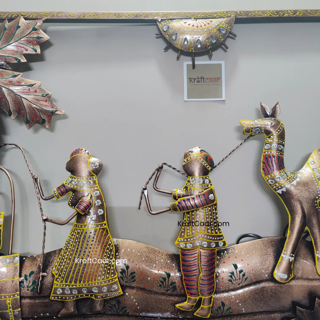 Rajasthan Village Theme Wall Decor with LED By KraftCaar